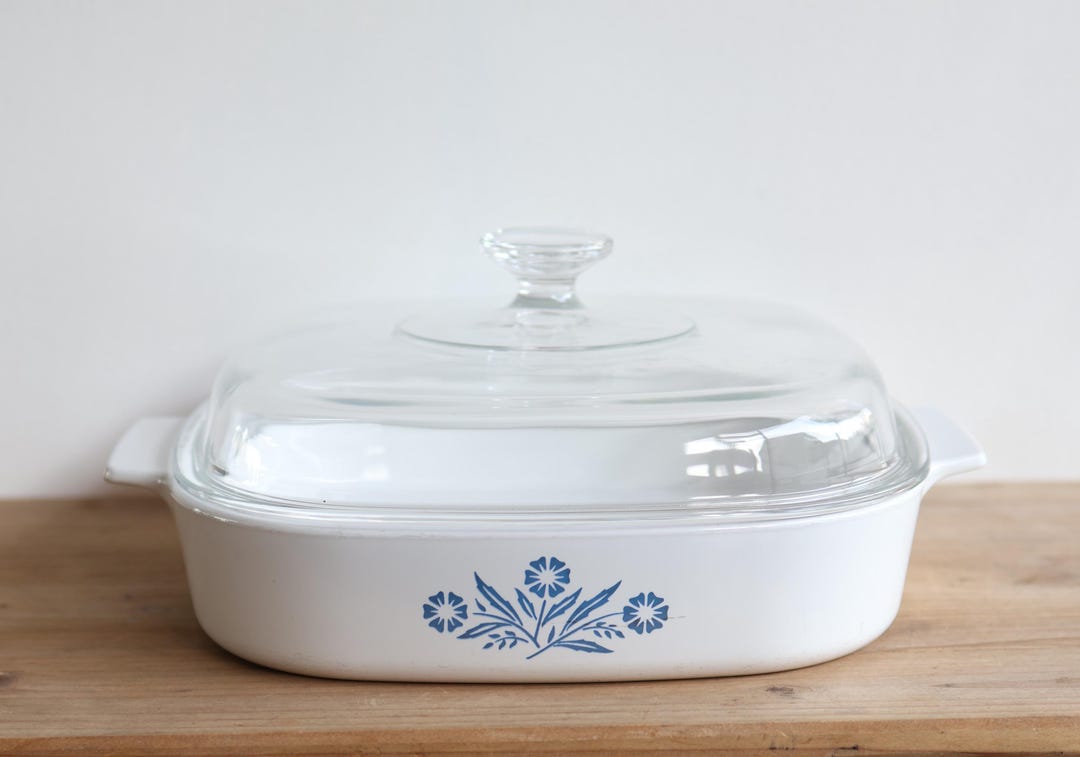 Corning Ware Casserole Lidded Blue Cornflower Vintage / Square Baking ...