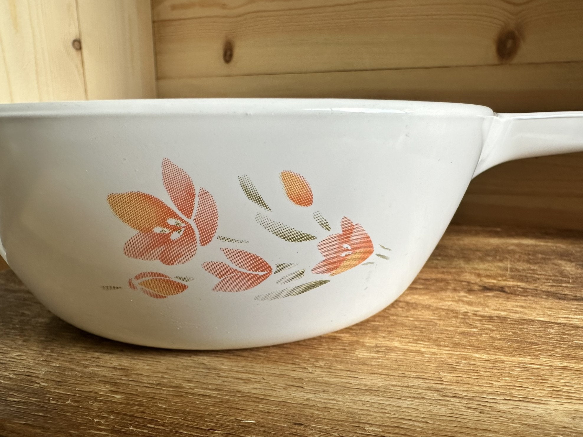 Corning Ware peach Floral Pattern Sauce Pan No Lid Vintage S-91-B 0.5L ...