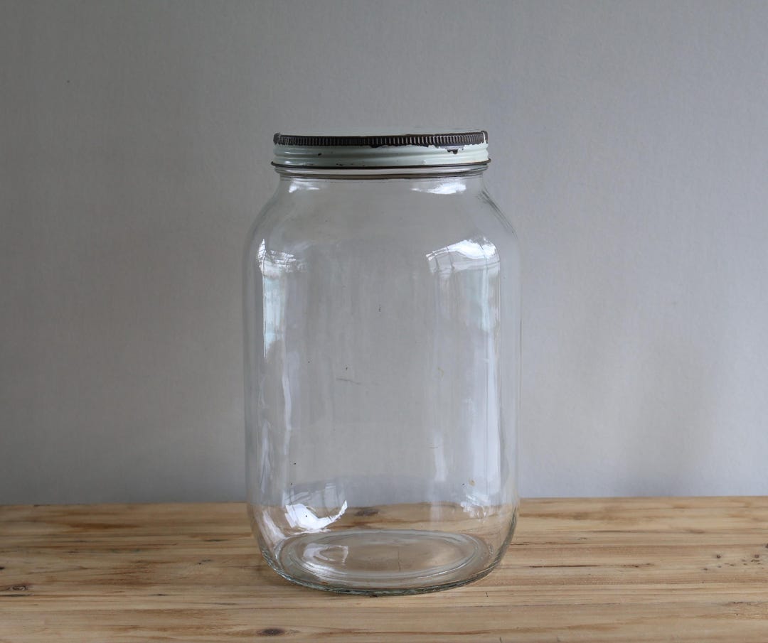 Vintage Large 1 Gallon Glass Best Foods Jar With Lid / Food Storage Jar ...