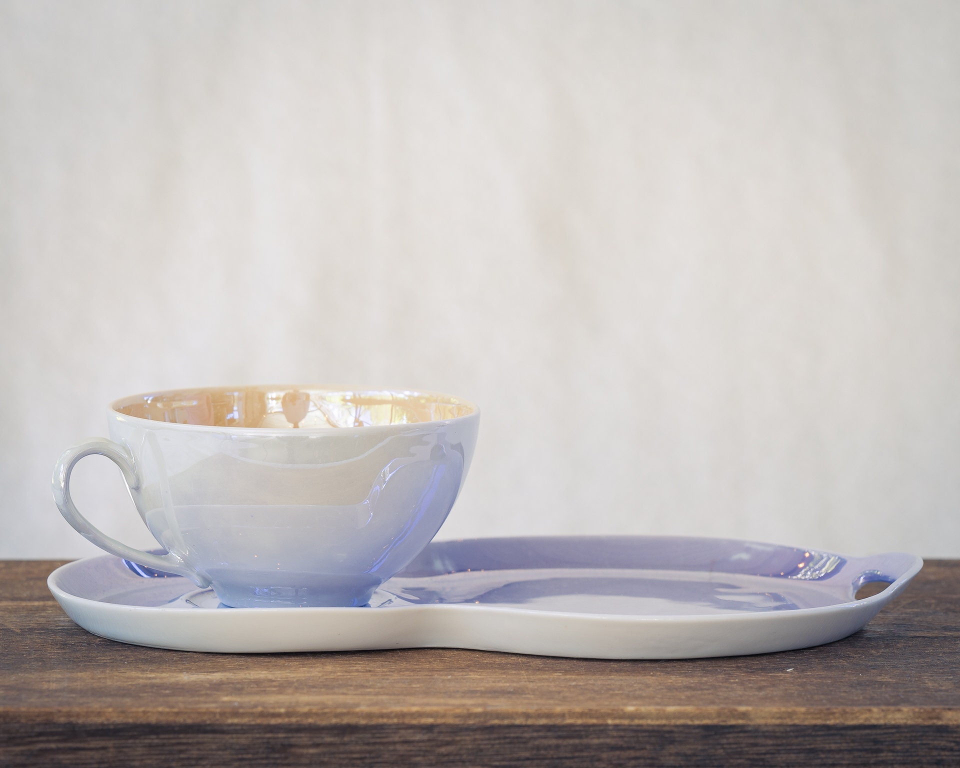 Vintage Pearlescent Tea Set Victoria, Czecho Slovakia, Cups and Snack ...