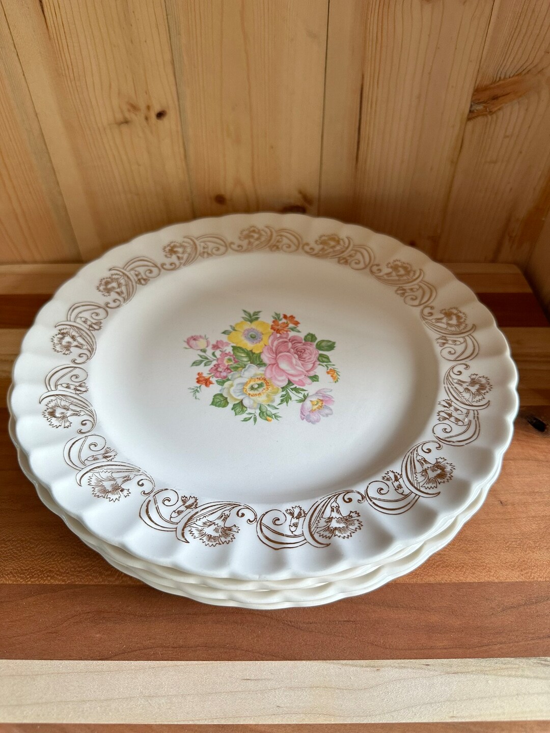 LIMOGES-AMERICAN Dinner Plate Floragold 22 K Gold Set of 5 - Etsy