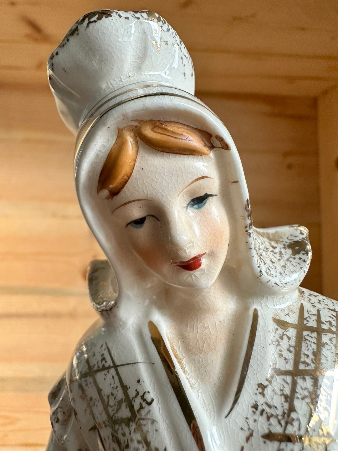 White Porcelain/ceramic Ornate Gold Trim Lady Figurine Numbered - Etsy