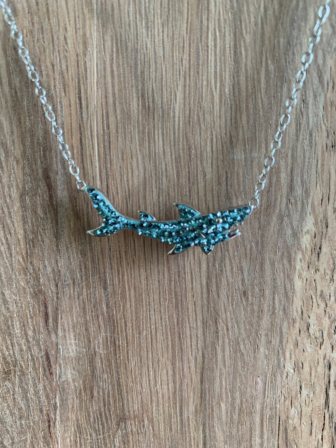 Blue Christal Shark Necklace Sterling Silver Detailed Design - Etsy