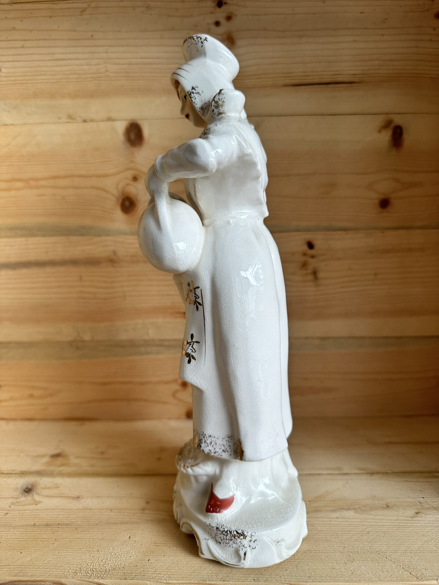 White Porcelain/ceramic Ornate Gold Trim Lady Figurine Numbered - Etsy