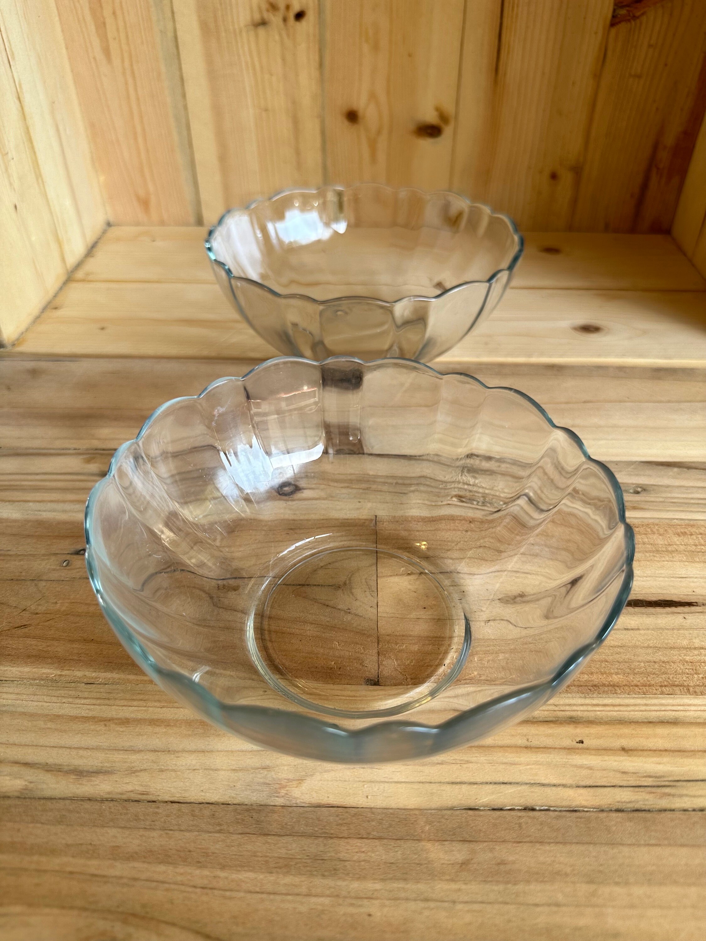 Arcoroc France Serving Bowls Clear Glass Set of 2 6 - Etsy