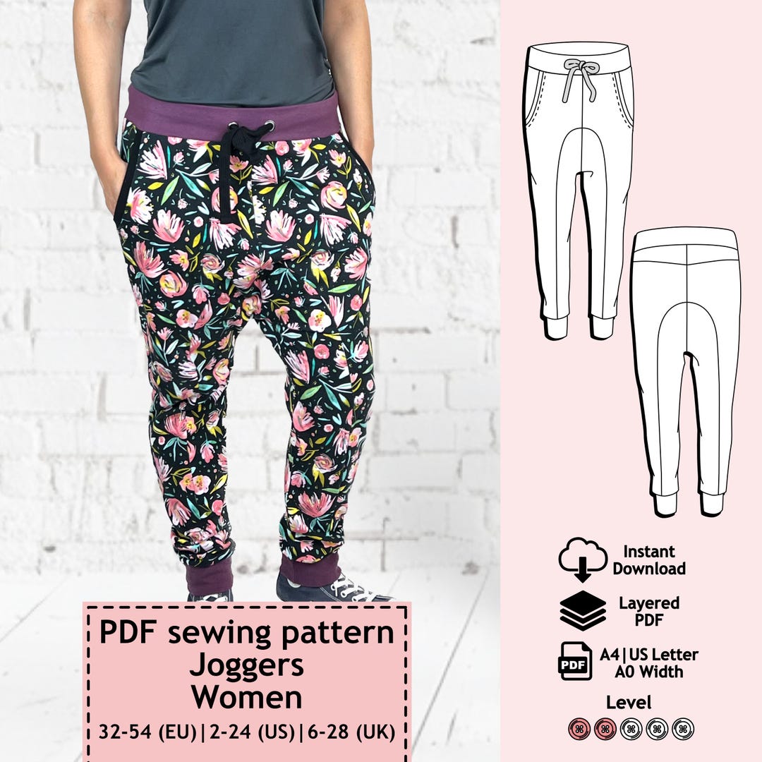 Women Sarouel Joggers PDF Sewing Pattern, Jogger Pattern, Sweatpants ...