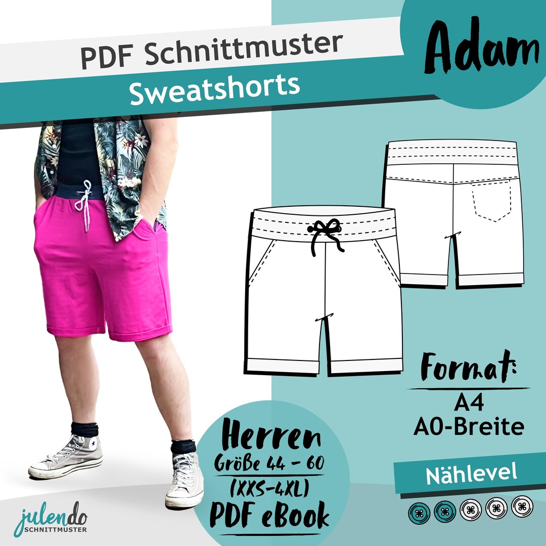 PDF Sewing Pattern With Layers Sweatshorts Adam, Size XXS-4XL Ebook ...
