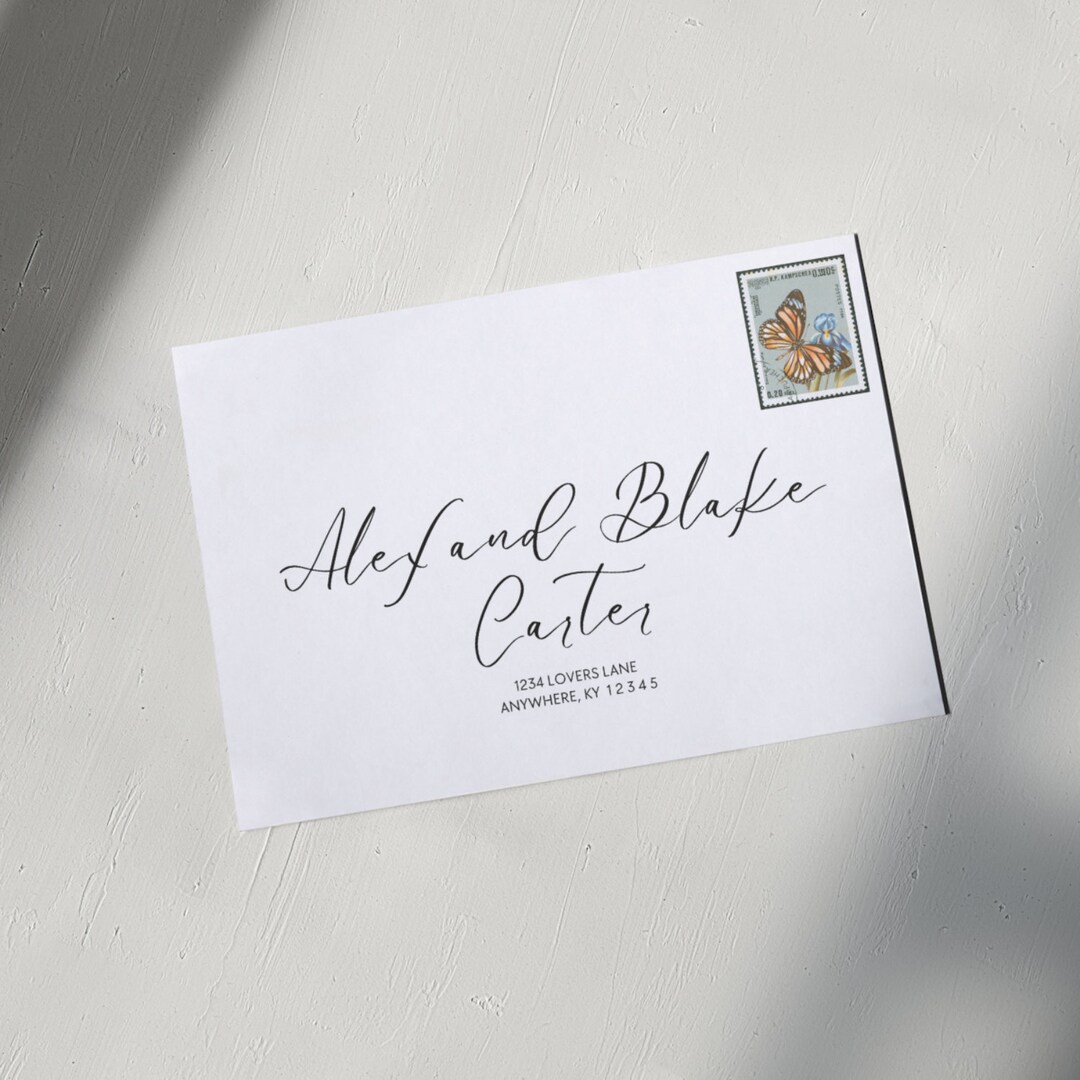 Printable Wedding Envelope Template | Customizable | Modern Calligraphy ...