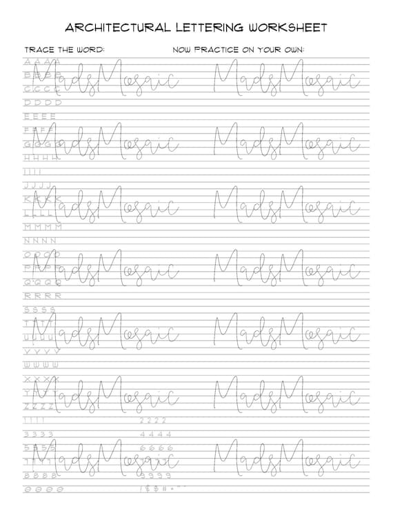 Architectural Lettering Practice Sheets