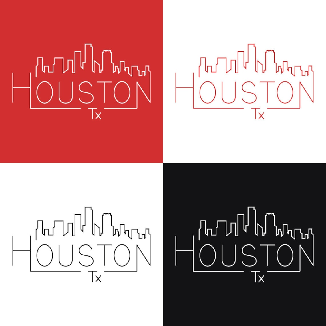 Houston Skyline SVG | PNG DXF Svg | Houston Texas Skyline Cut File ...