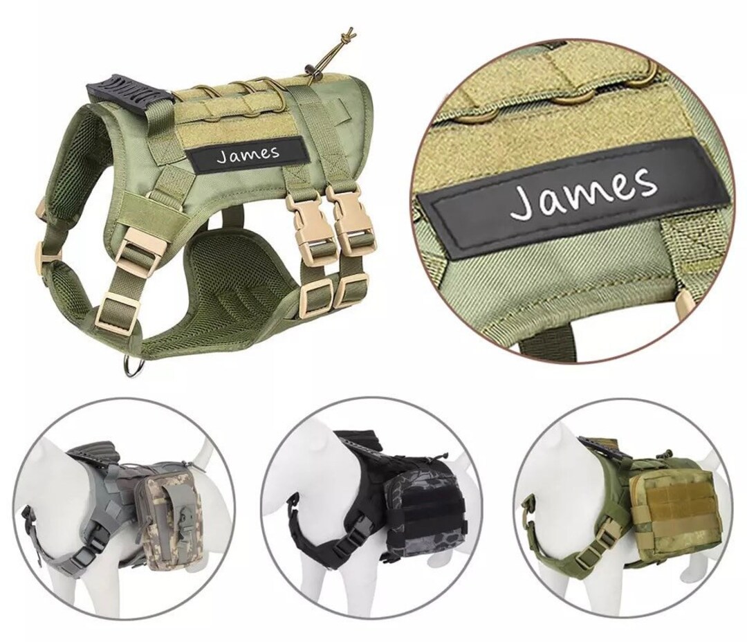 Personalized Tactical Vest for Medium Large Dogs | Custom Name & Number ...