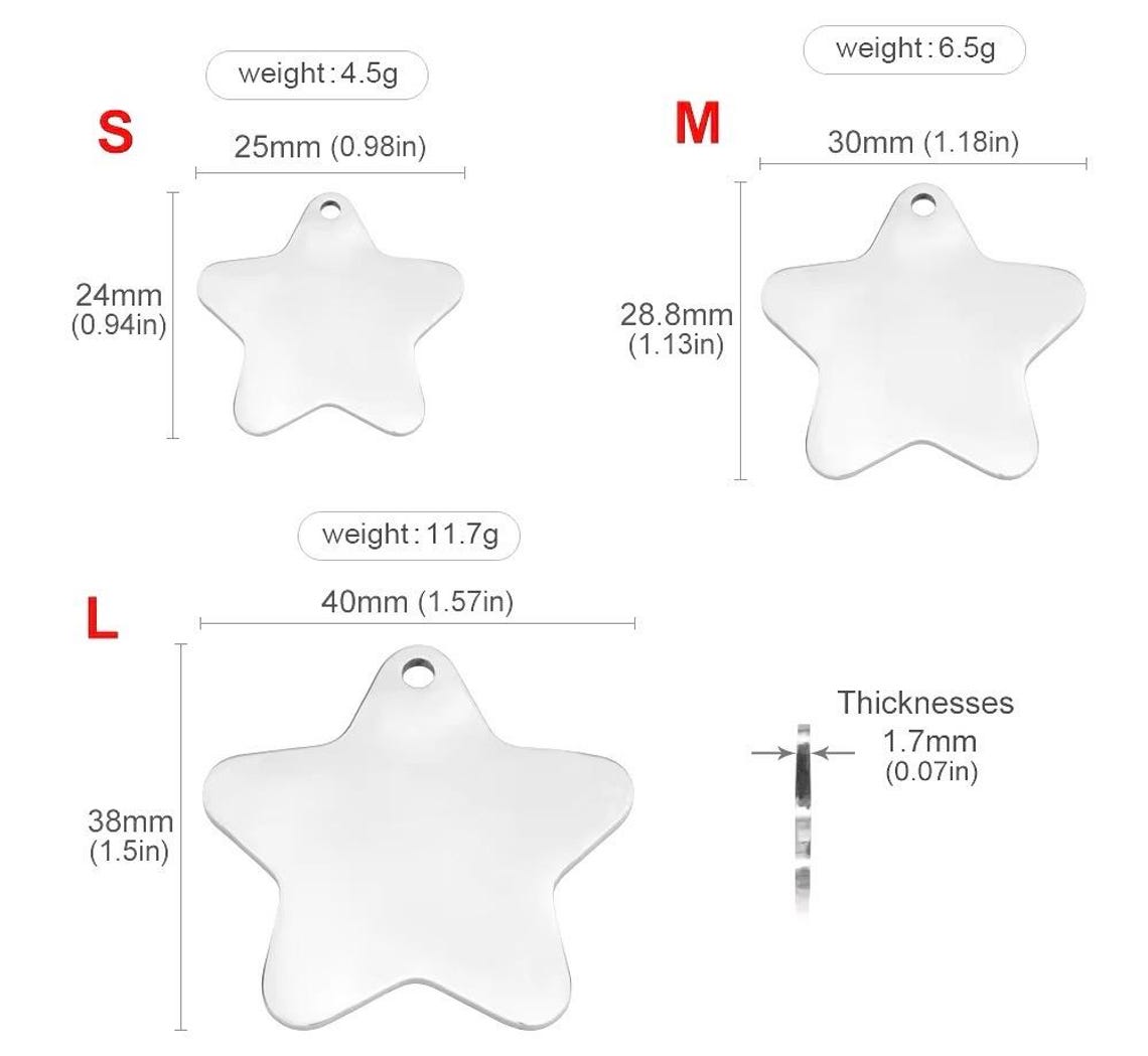 Personalized Star Pet ID Tag | Custom Engraved Collar Charm - Etsy