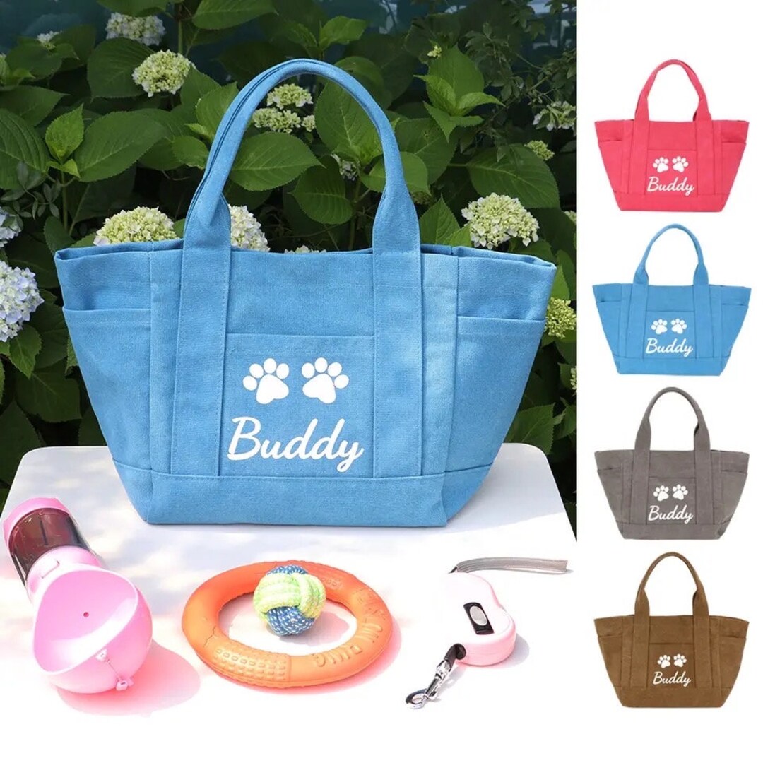 Personalized Pet Travel Tote Bag | Custom Name Shoulder Bag - Etsy