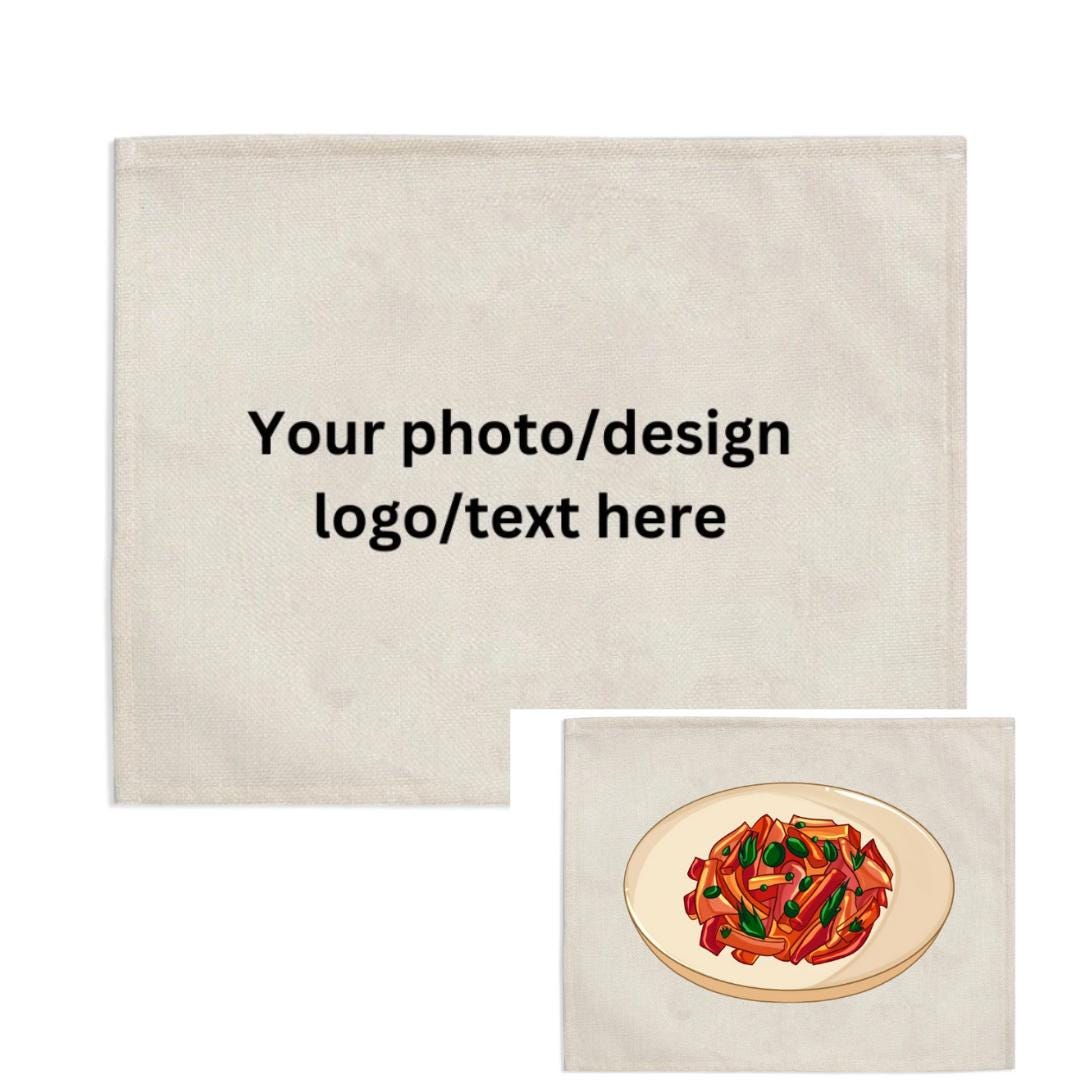 Custom Image Cotton Linen Placemat | Personalized Photo Text Logo ...