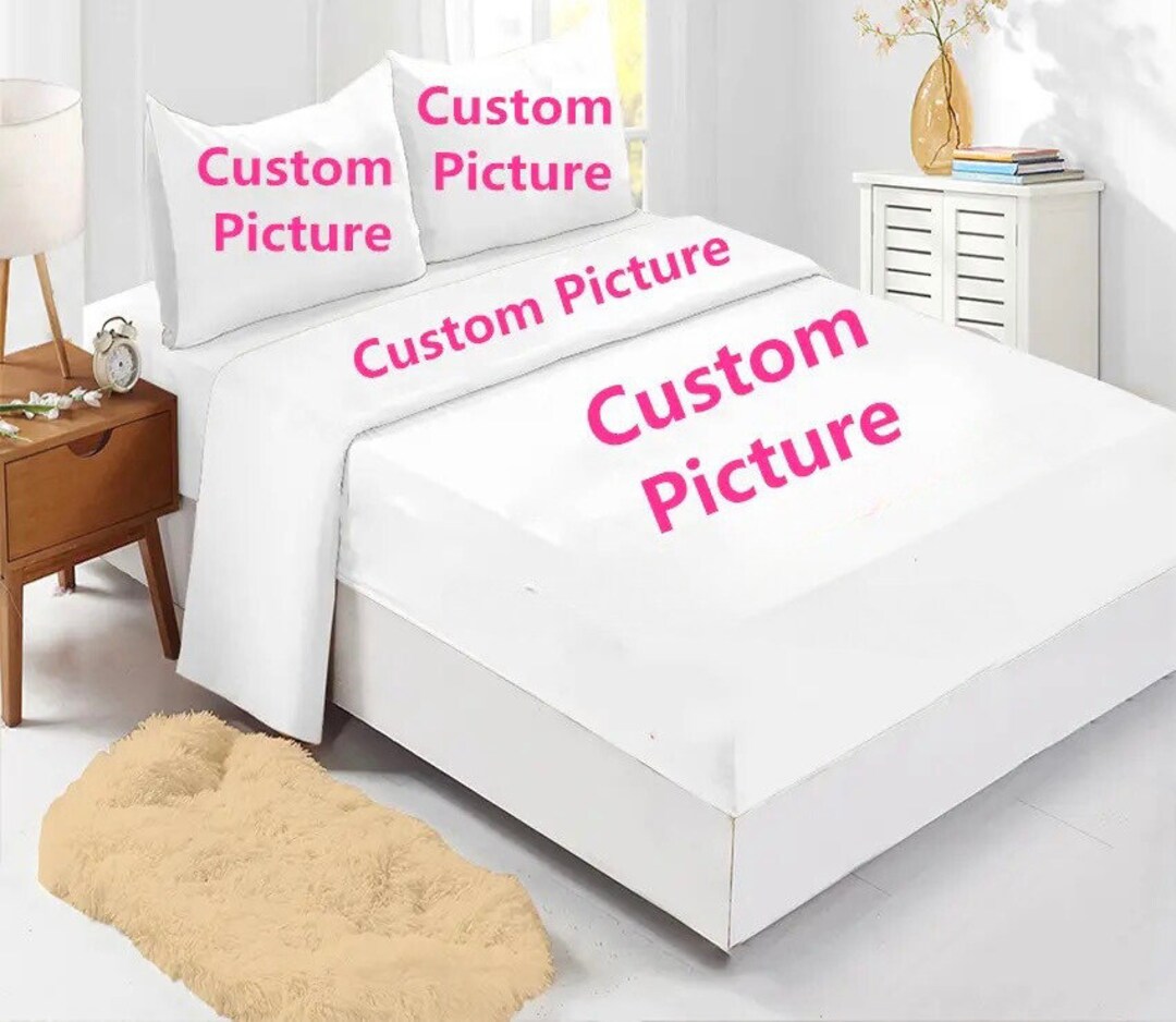 Custom Photo Bed Sheet Set | Personalized Microfiber Bedding With ...