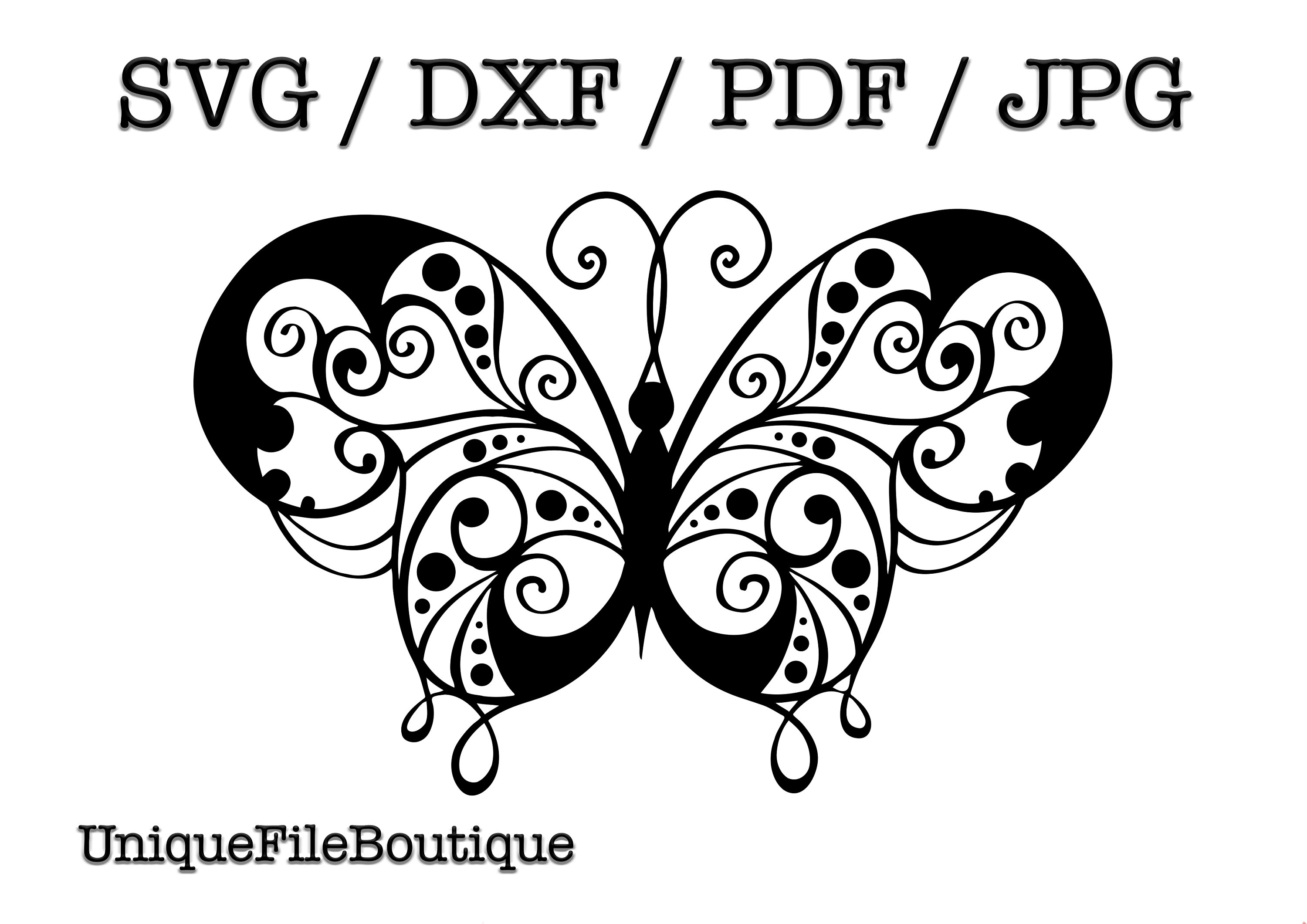 Drawing & Illustration etc cricut Top view butterfly SVG DXF PDF ...