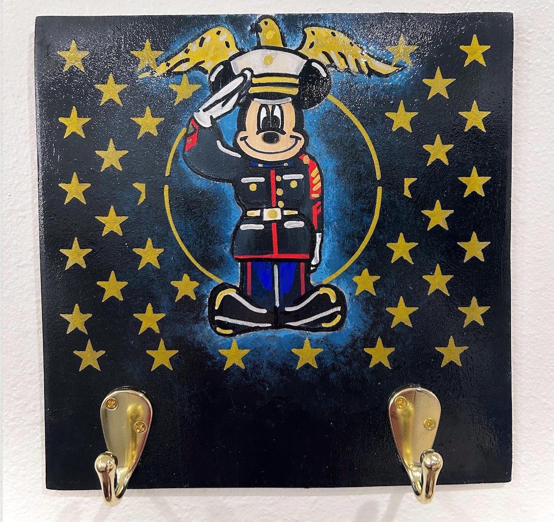 Mickey Usmc Military Wood Wall Hanging Art With Hooks - Etsy