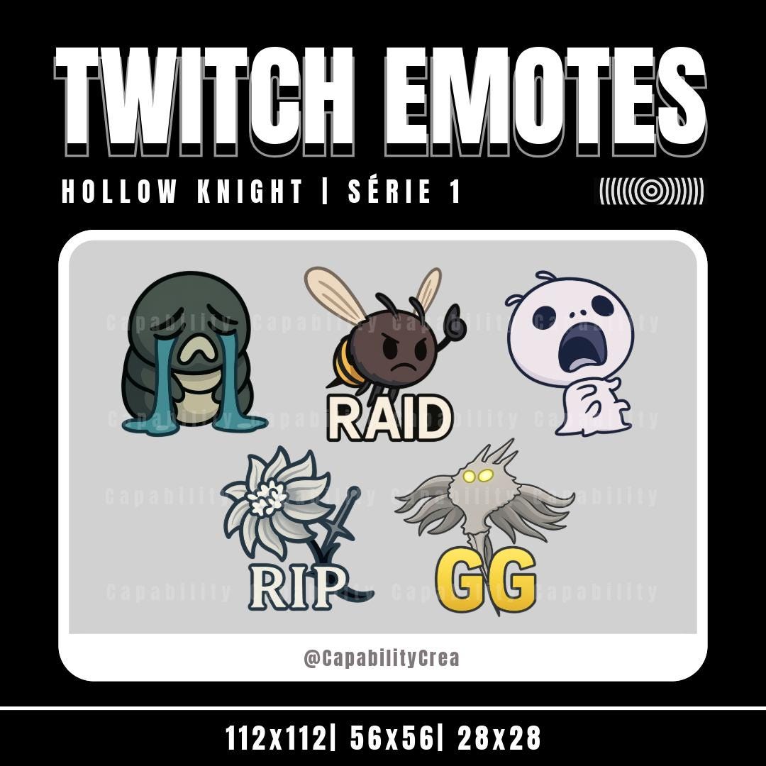 Twitch-Emotes Hollow Knight | Zote Bee Gray Mourner RIP-Paket | Sub Bit ...