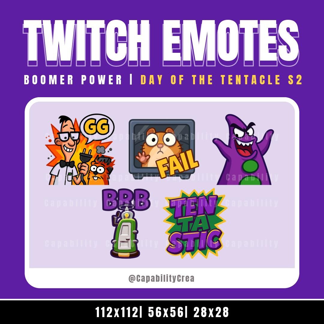 Twitch Emotes Day of the Tentacle S2 | Maniac Mansion 2 Pack | Funny ...