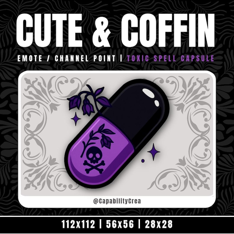 Toxic Spell Capsule Emote & Twitch Channel Point – Gothic Potion Emote ...