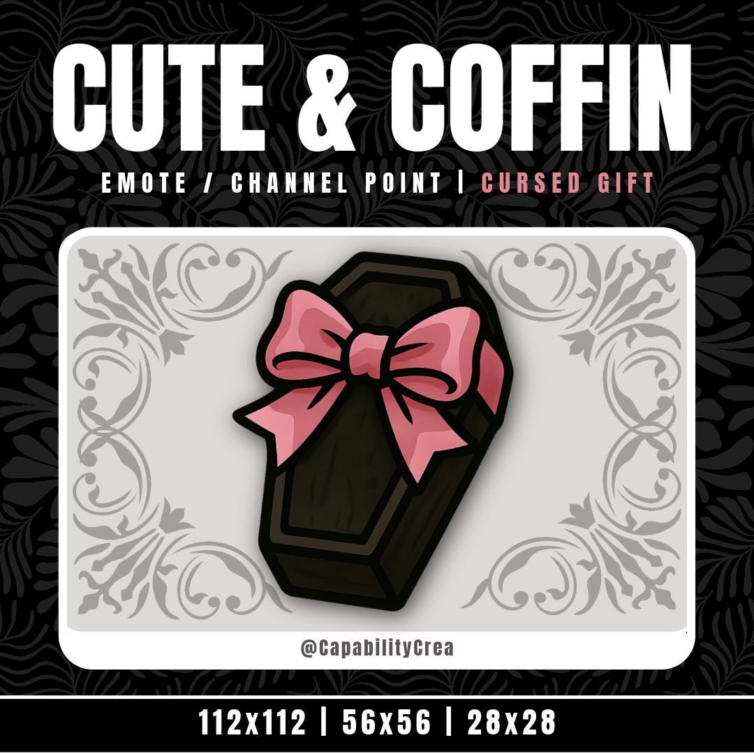 Cursed Gift Emote – Cute & Coffin Twitch Channel Point Badge | Kawaii ...