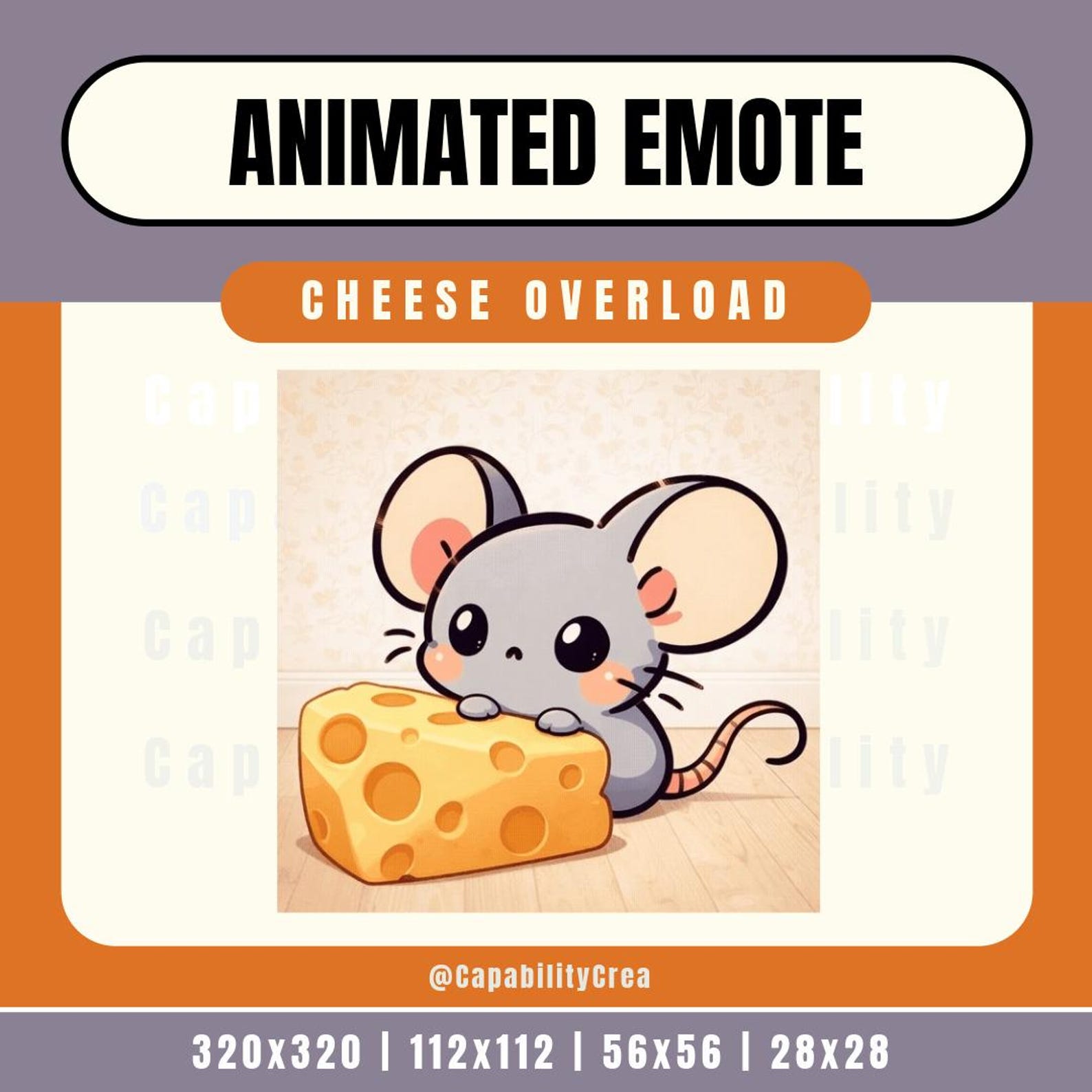 Animated Mouse Emote | Cheese Overload Twitch Emote | Cute Kawaii ...