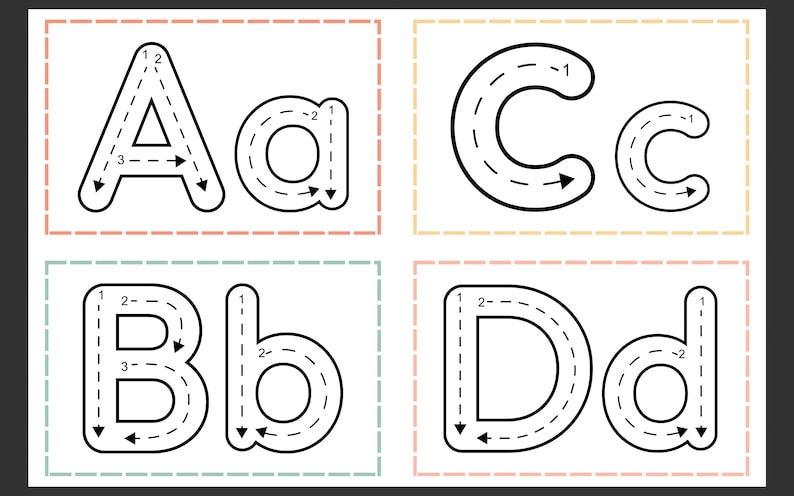 ABC Tracing Worksheet - Etsy