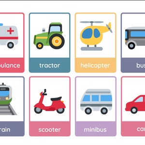 Car Flashcards - Etsy