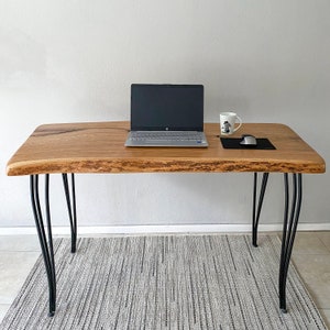 Oak Computer Desk Solid Wood Desk, Office Desk, Computer Desk, Boho ...