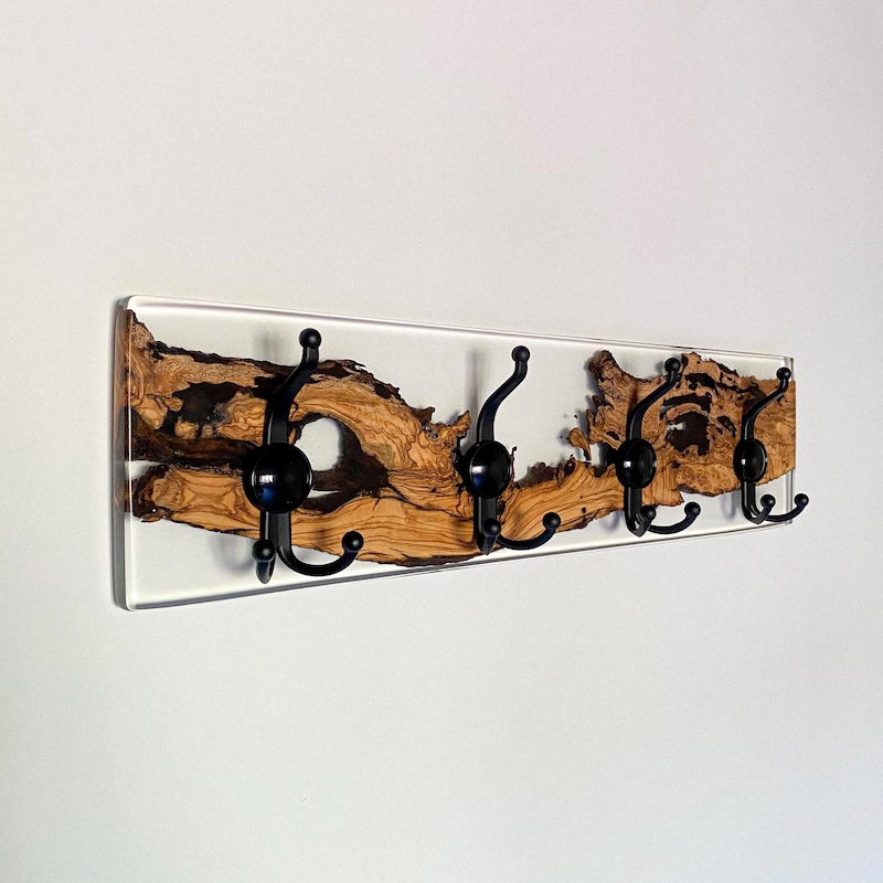 Live Edge Coat Rack Resin - Etsy