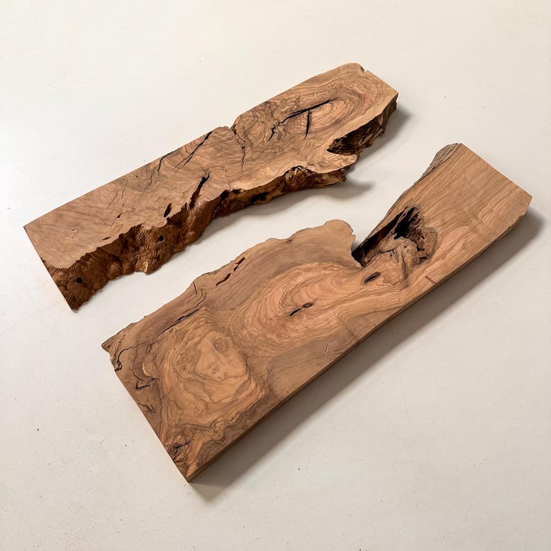 Turkish Olive Wood Burl Slab Set: Live Edge DIY Wood Art - 2 Pieces - Etsy