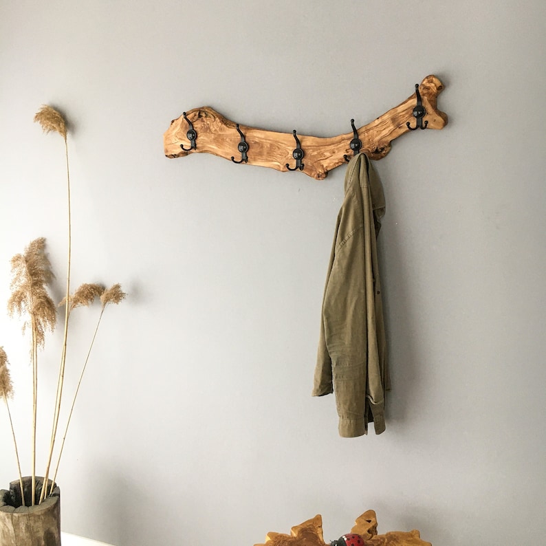 Made to Order Olive Wood Coat Rack Wall Mount Wood Coat - Etsy Canada
