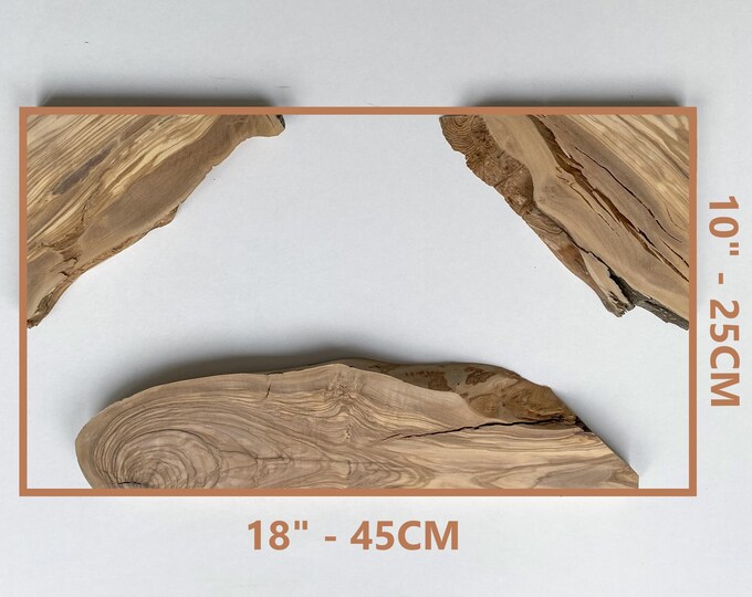 18" Olive Wood Slabs for DIY Wood Art (3 Pieces) | Live Edge Wood Slab ...