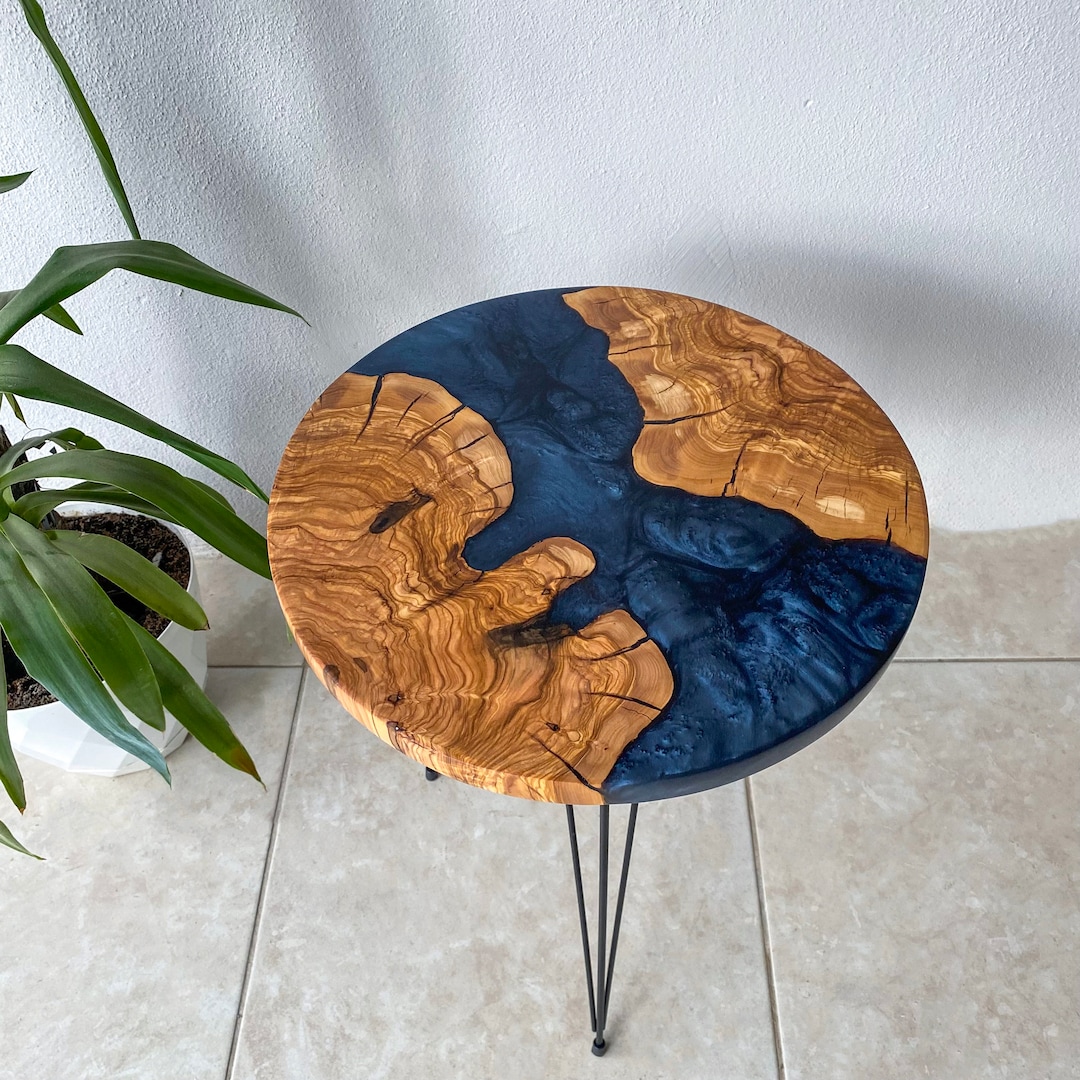 Made to Order Olive Wood Epoxy Coffee Table: Rustic River Table - Etsy