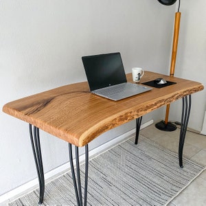 Oak Computer Desk Solid Wood Desk, Office Desk, Computer Desk, Boho ...