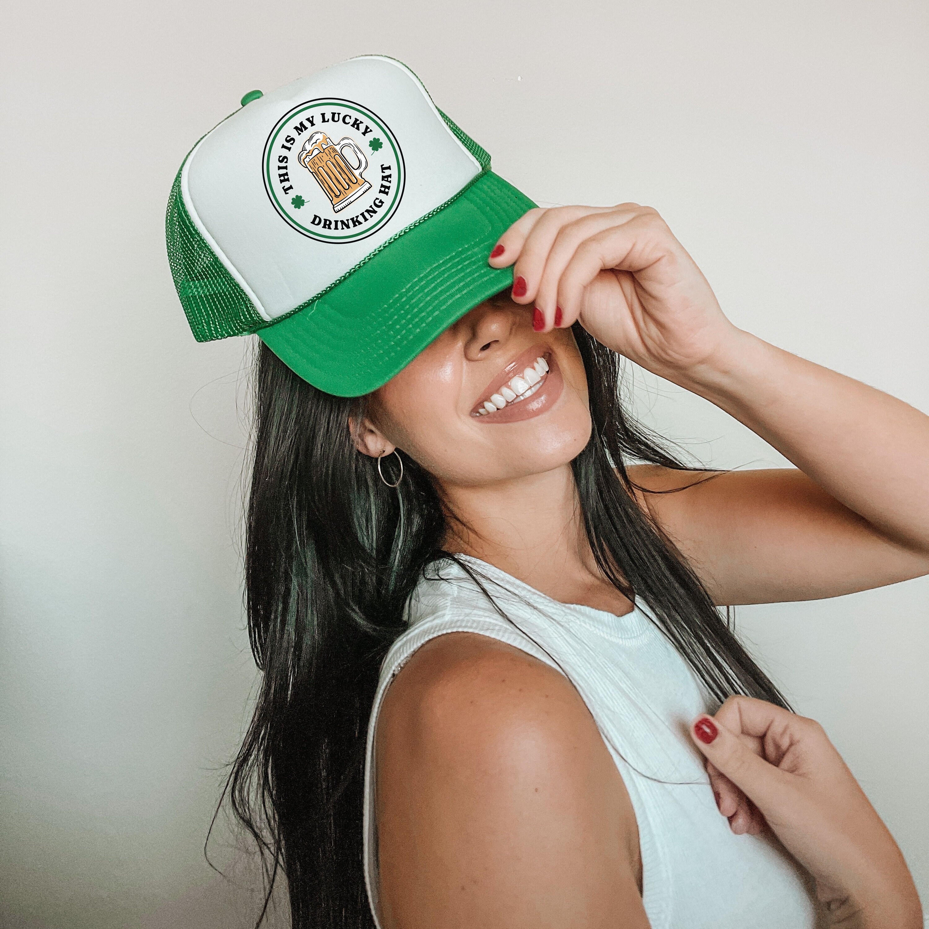 Lucky Drinking Hat St Patricks Day Trucker Hat, St Patricks Day Trucker ...