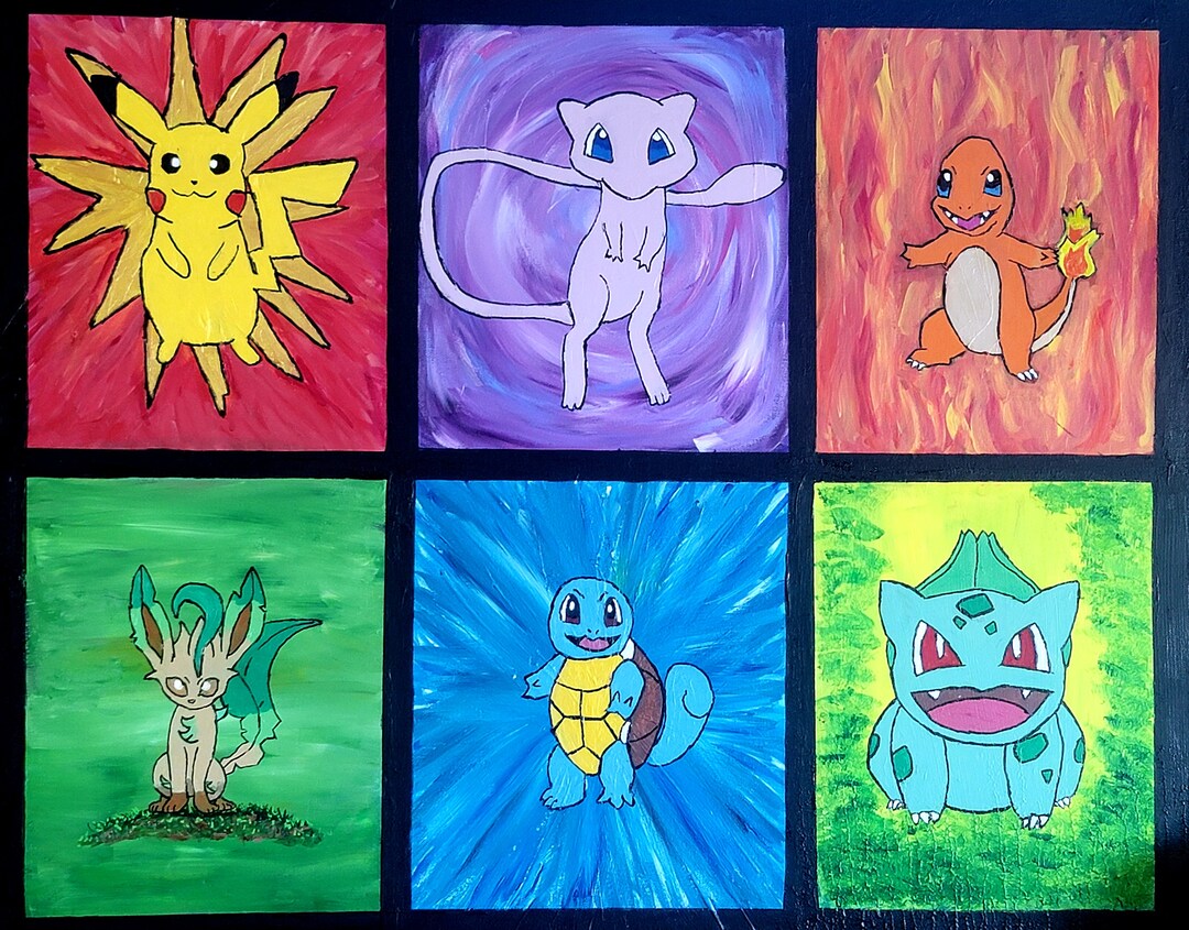 Pokemon Paintings you Choose - Etsy