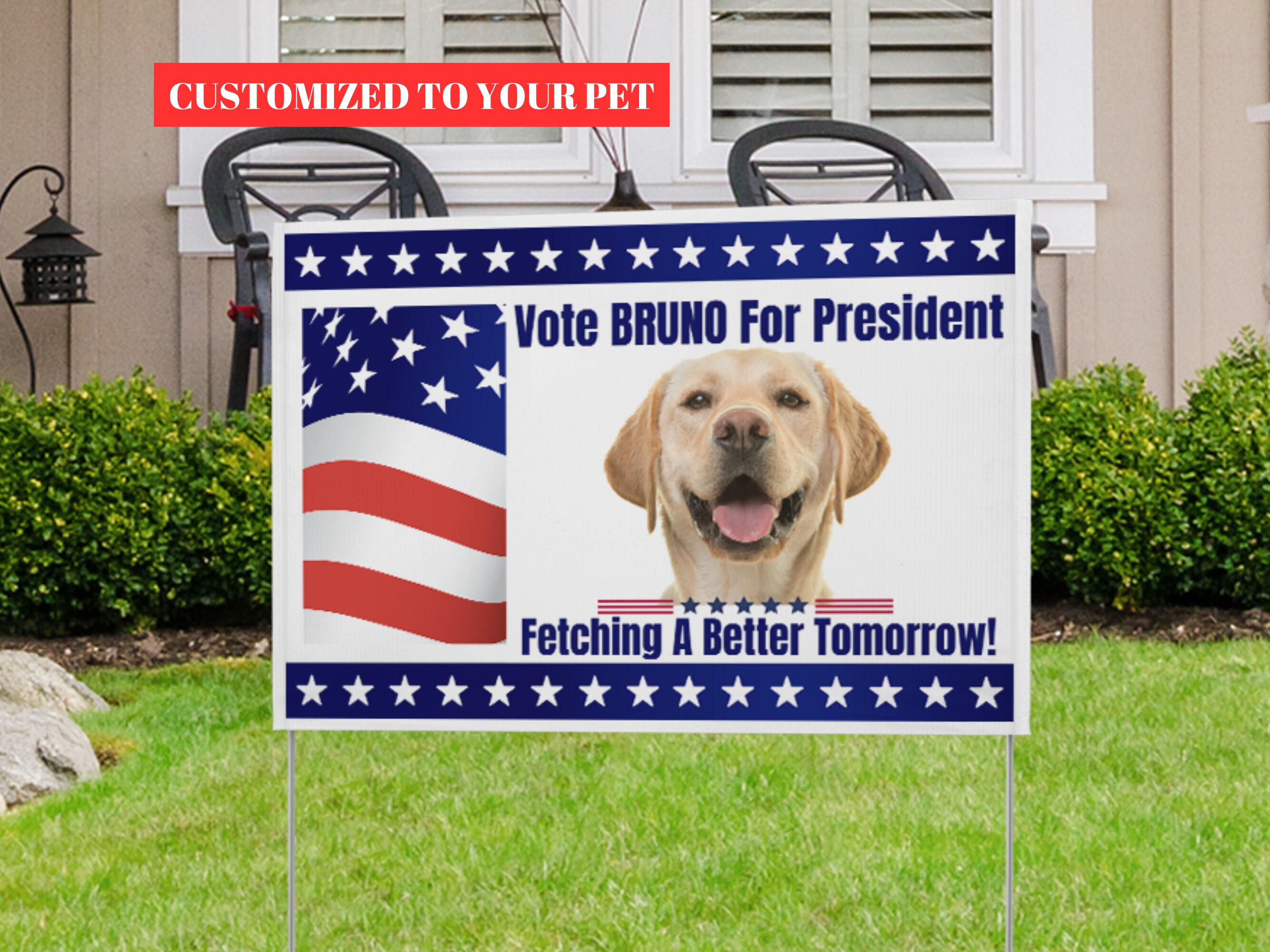 Custom Dog Political Sign, Dog Yard Sign, Custom Dog for President Sign ...