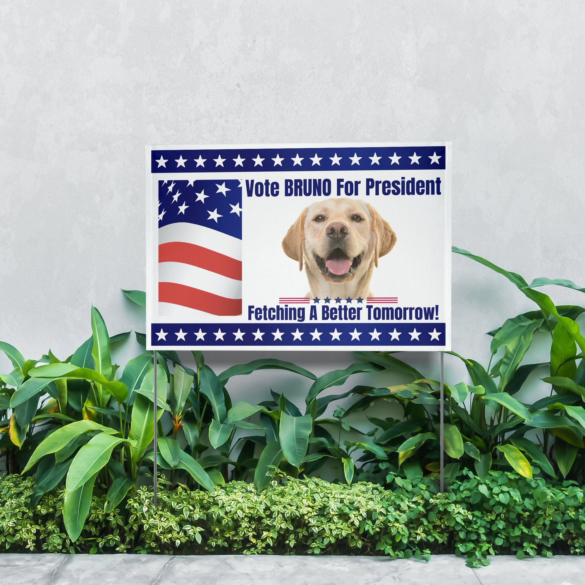 Custom Dog Political Sign, Dog Yard Sign, Custom Dog for President Sign ...