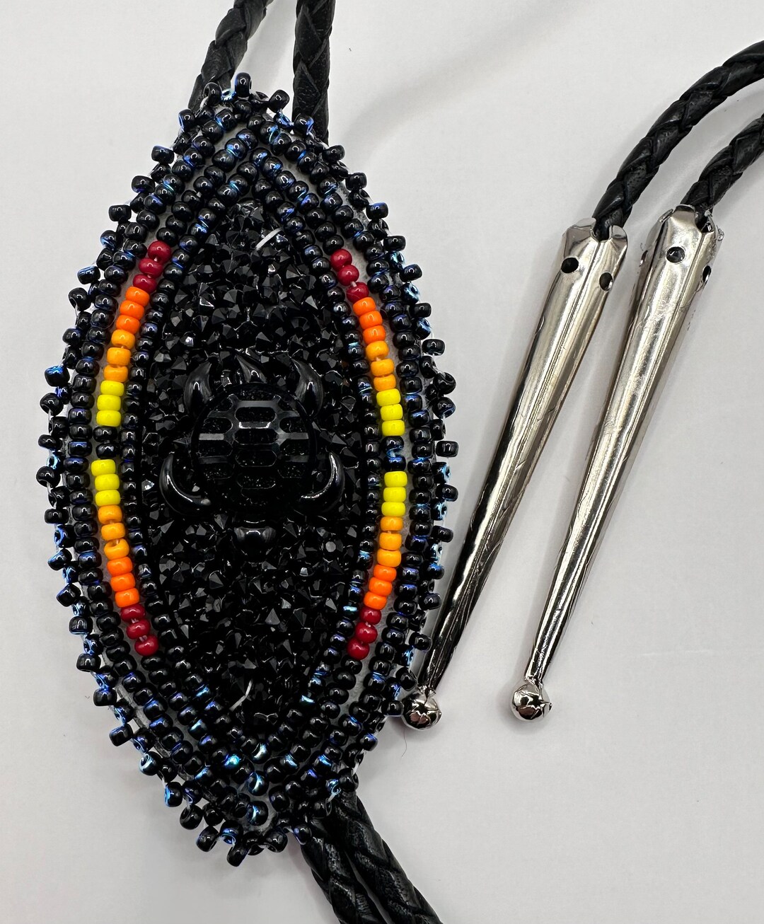 Handmade Boundless Black Horse-eye Beaded Bolo Tie - Etsy