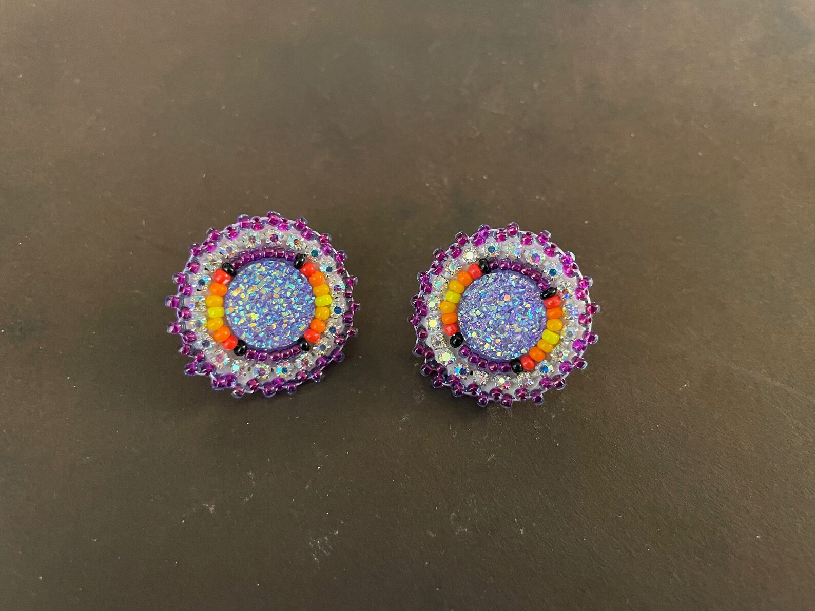 Indigenous Style Small Beaded Stud Earrings - Etsy Canada