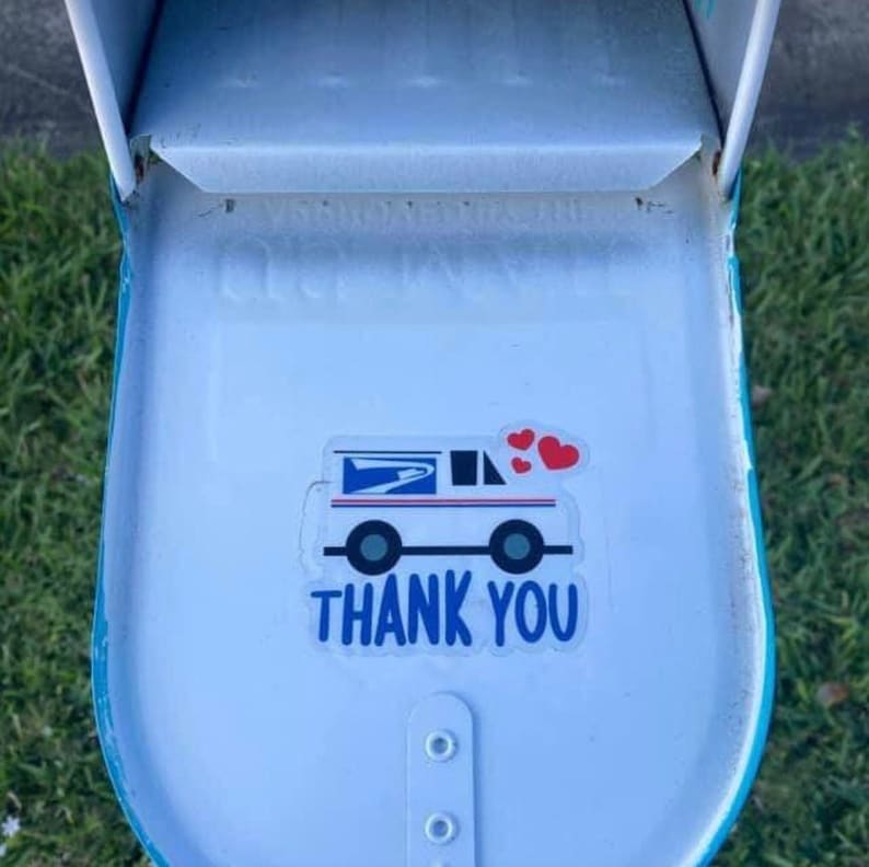 USPS Mail Carrier Mailbox Thank You Sticker Die-cut US Postal Service ...