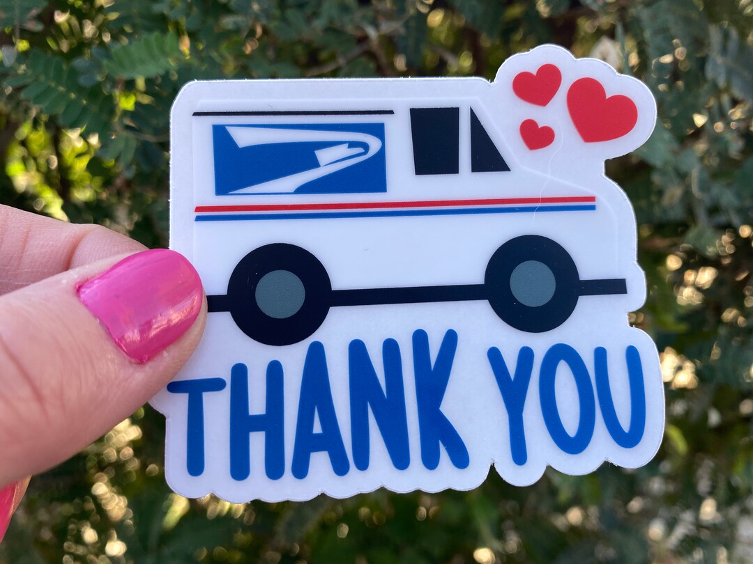USPS Mail Carrier Mailbox Thank You Sticker Die-cut US Postal Service ...