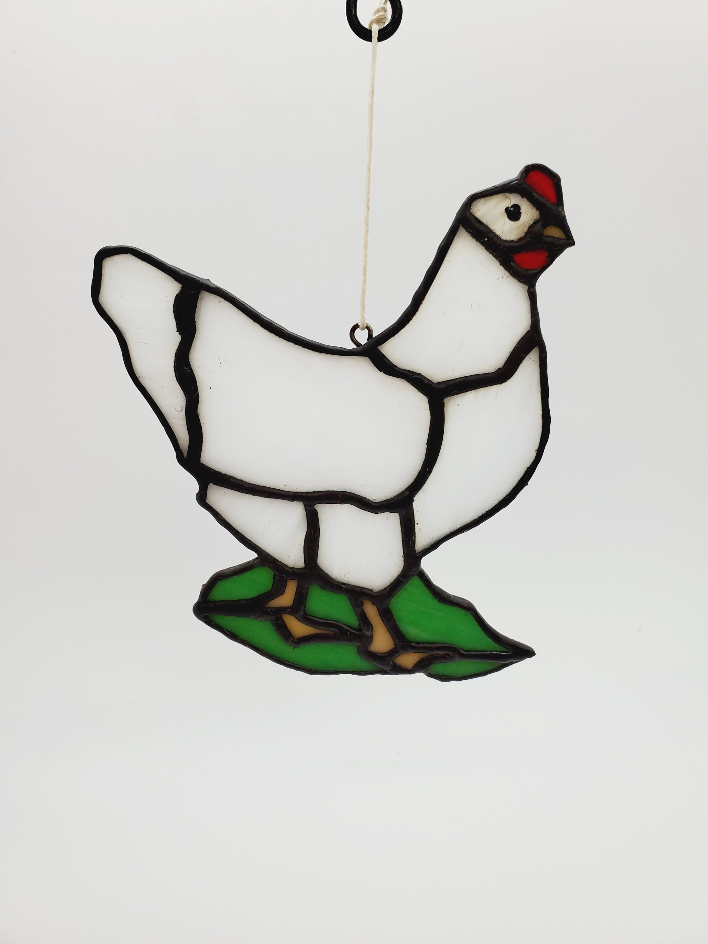 Chicken Hen Stained Glass Suncatcher, Window Decor, Chicken Lover Gift ...