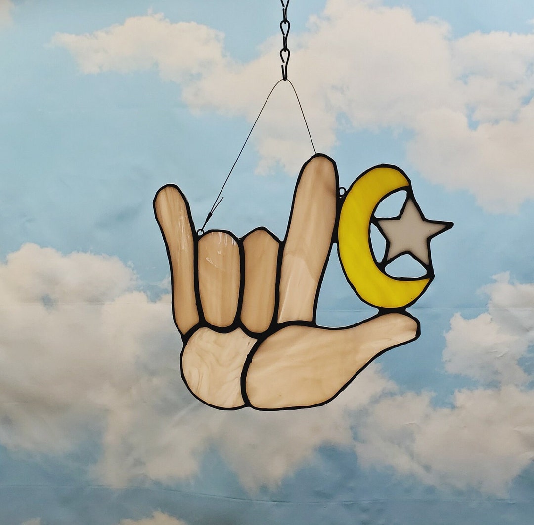 Stained Glass Moon, Asl I Love You, Ily Asl, Asl Gift, Love You to the ...