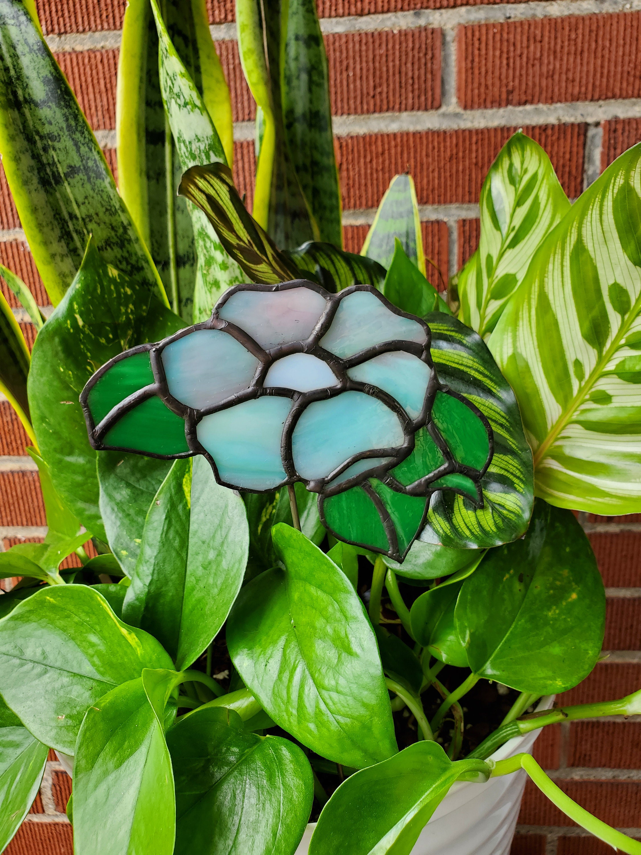Stained Glass Flowers Garden Stake Gift for Garden Lover - Etsy