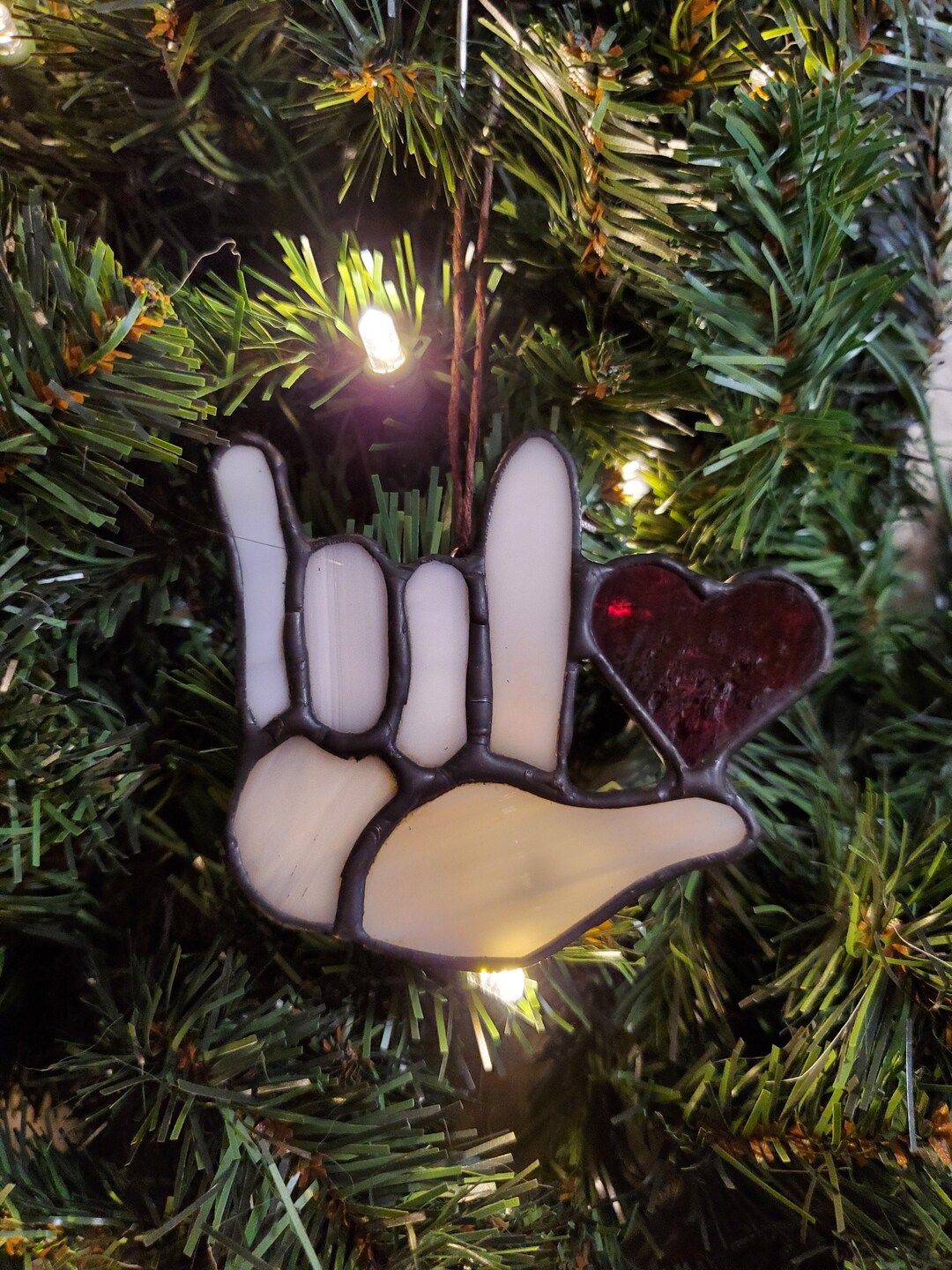 Stained Glass Ily Asl, Asl I Love You With Heart, Ily Asl, Asl Gift ...