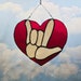 Ily Asl, Stained Glass Ornament, Asl I Love You With Heart, Asl Gift ...