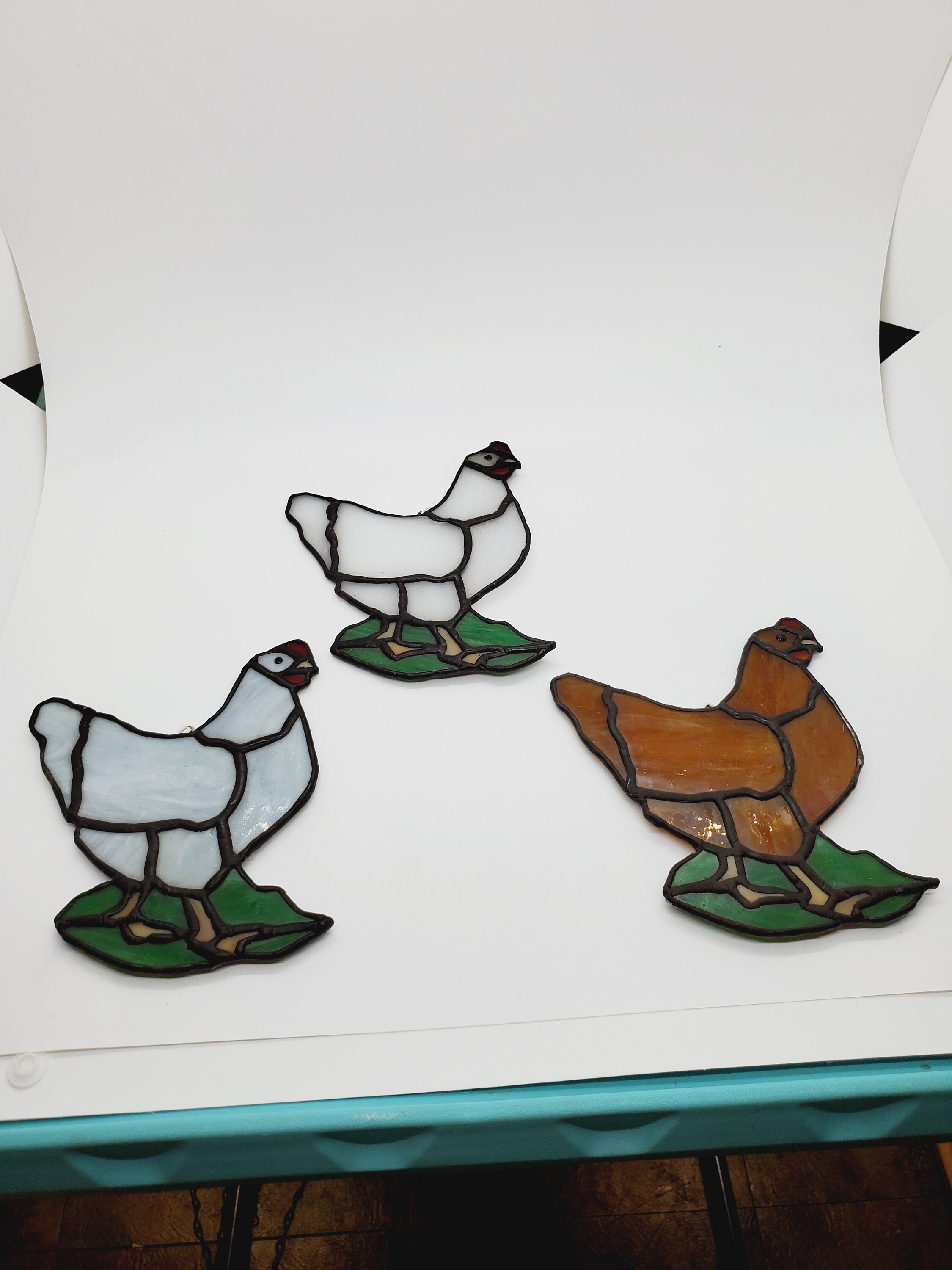 Stained Glass Chicken Chicken Window Decor Deaf Artist - Etsy