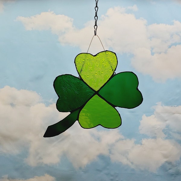 Shamrock Stained Glass Window Hanging - Etsy